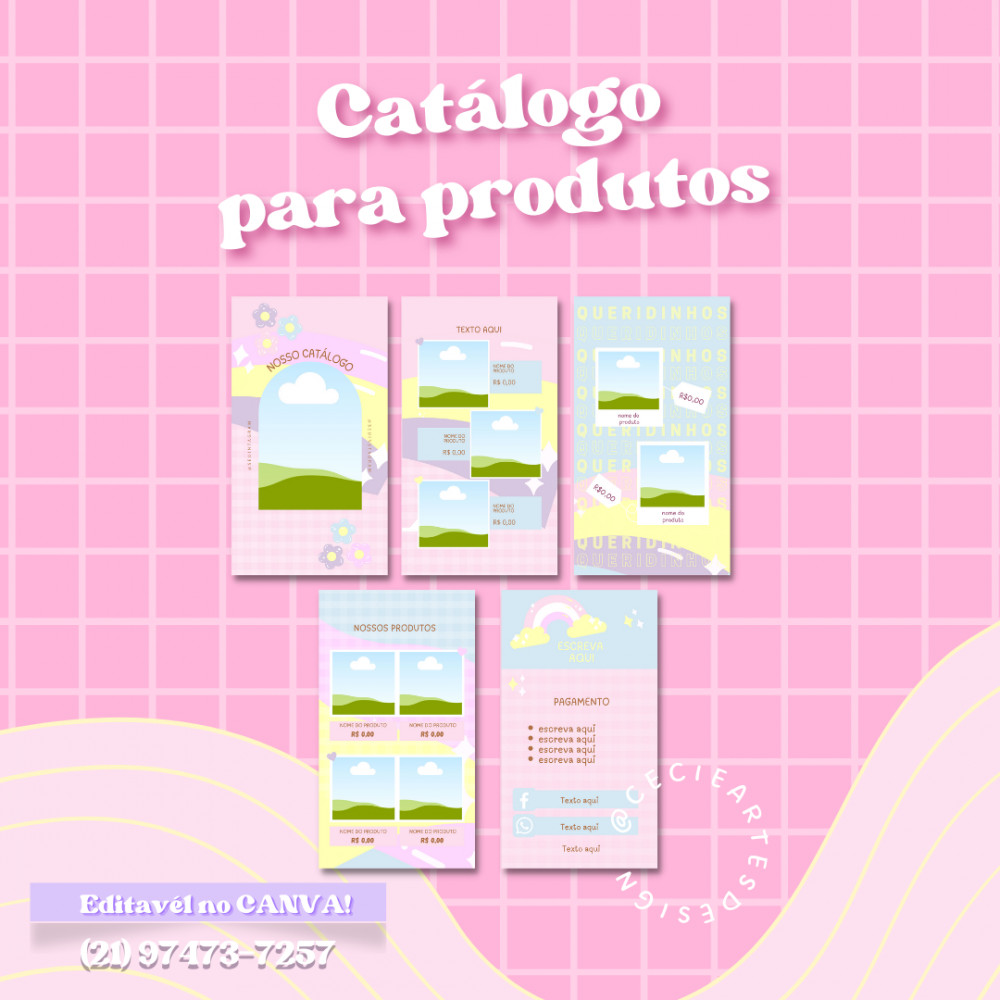 Catálogo Digital para produtos ( Editável no Canva ) - cecieartesdesign