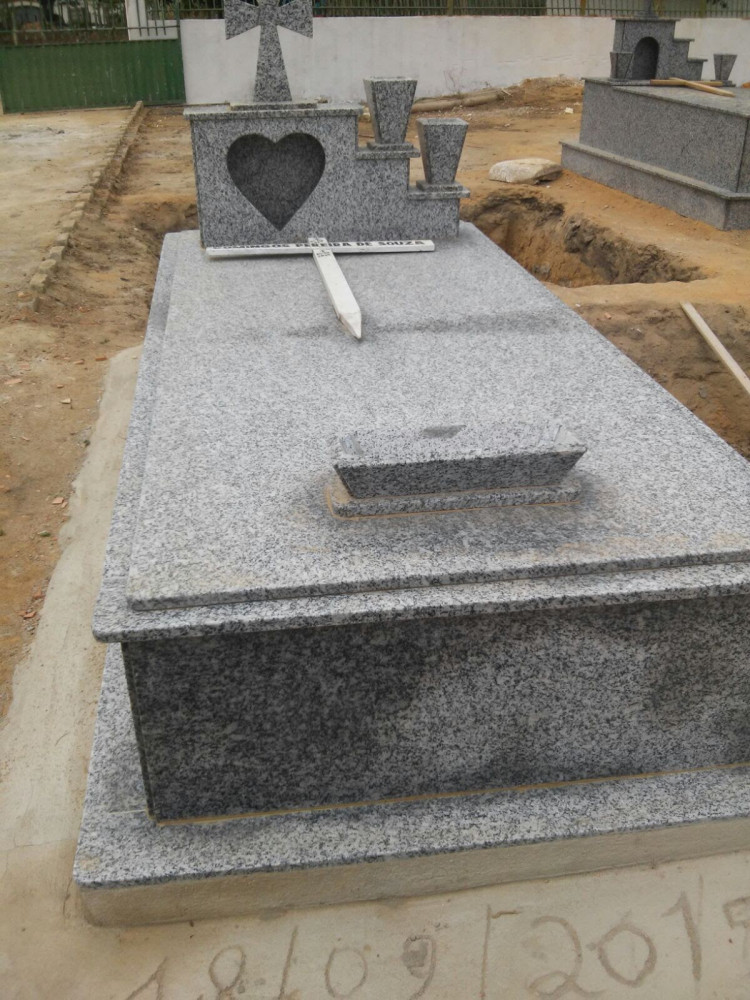 Túmulo de granito cinza ocre para 1 pessoas 35cm altura - Graniart ...