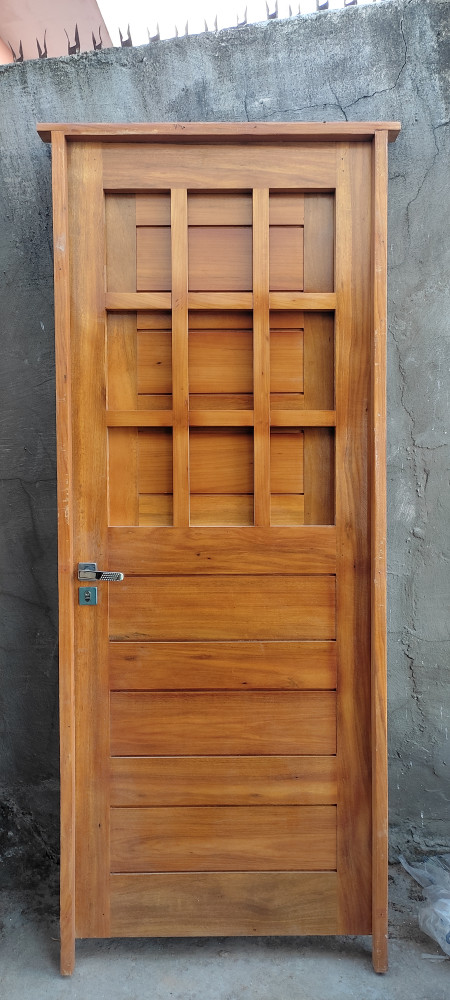 Porta Cozinha 80 x 2,10 Timborana, Fechadura, Dobradiças e Ferrolhos ...