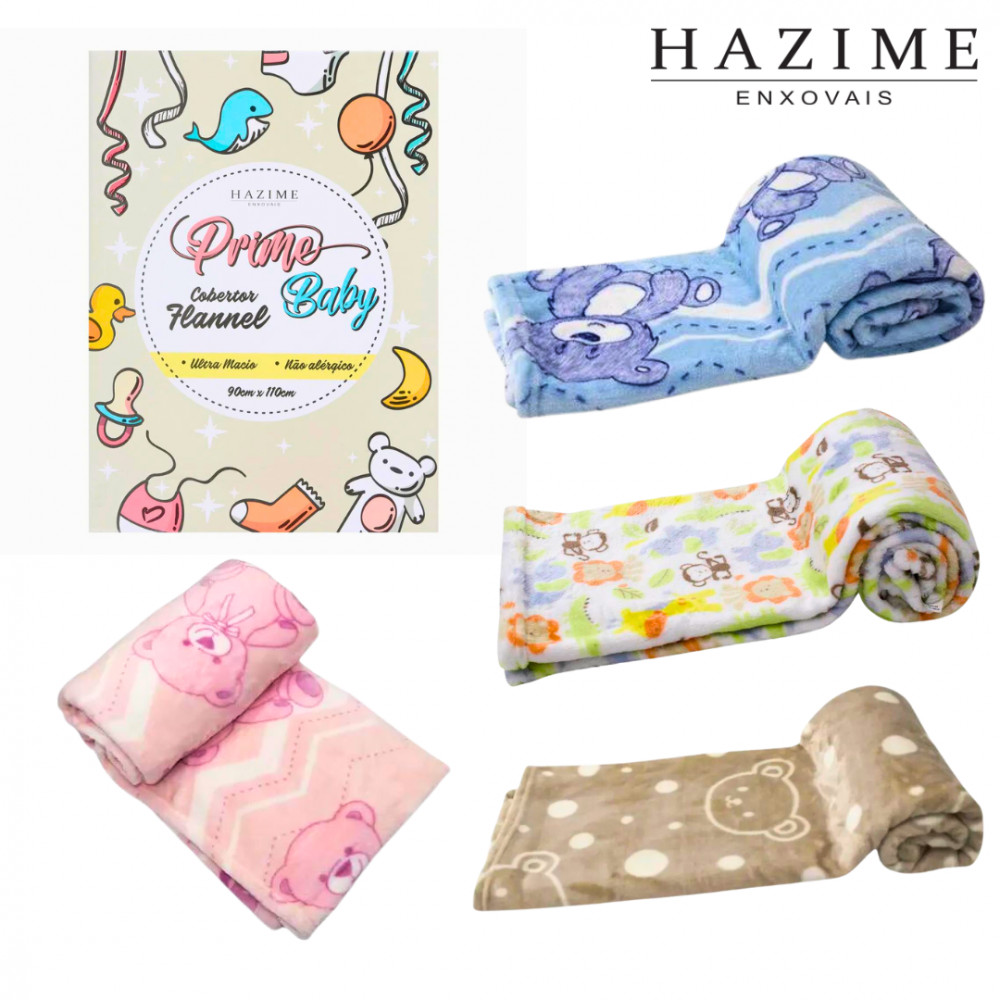 Cobertor Flannel Prime Baby Hazime (Ref:1421) Menino - Nova Atacado