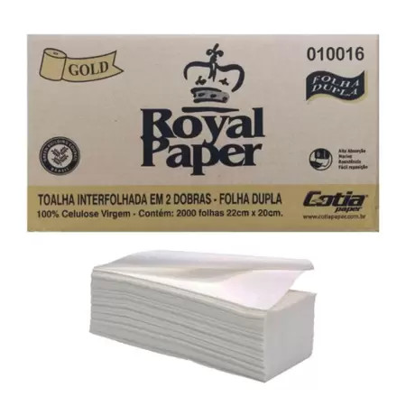 PAPEL INTERFOLHA EM 2 DOBRAS - FOLHA DUPLA ROYAL PAPER - PR EMBALAGEM