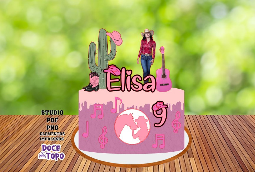 Topo de Bolo Ana Castela 02 Studio/PDF/PNG - Doce Topo