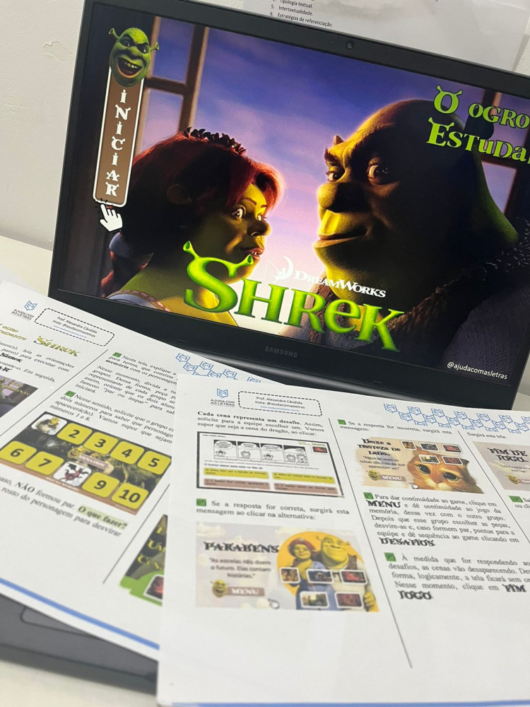 GAME SHREK - O OGRO ESTUDIOSO - AJUDA COM AS LETRAS
