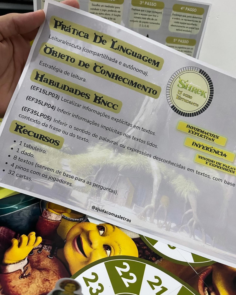 TABULEIRO - SHREK - 32 PERGUNTAS - AJUDA COM AS LETRAS