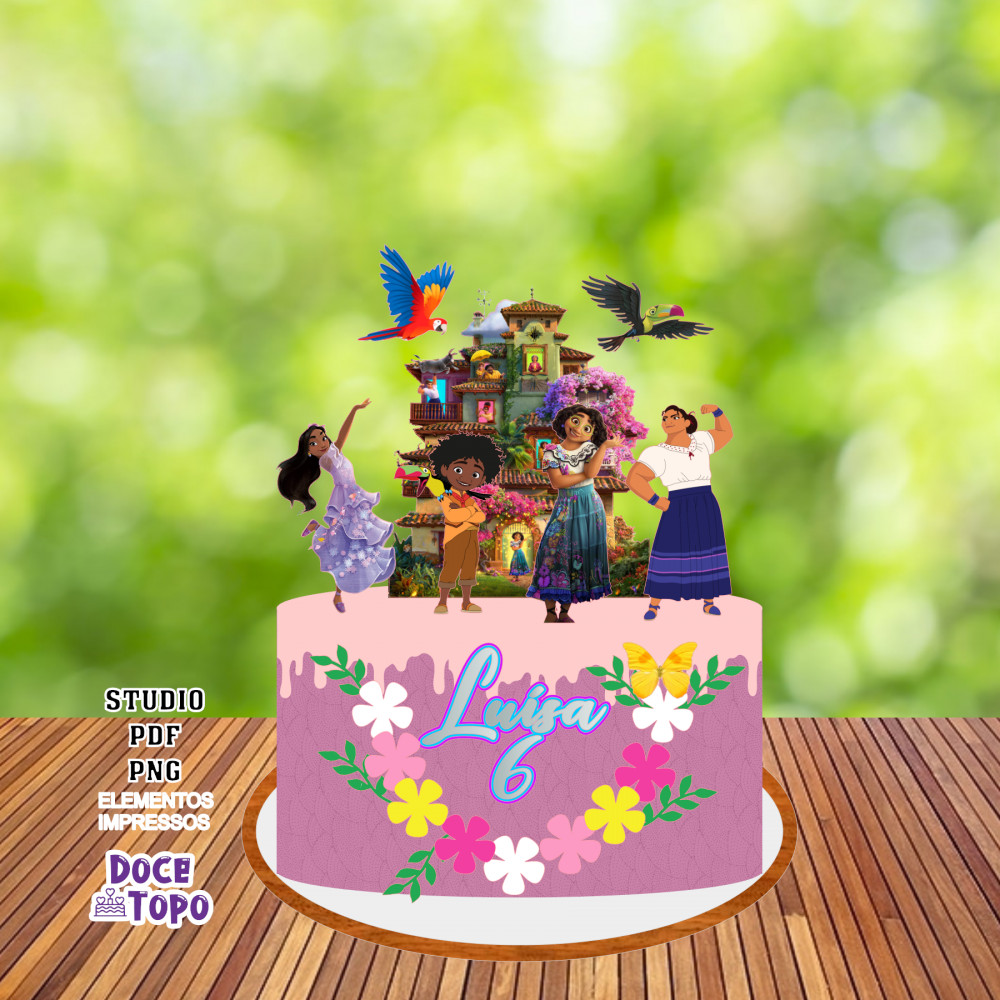 Topo de Bolo Encanto 01 Studio/PDF/PNG - Doce Topo