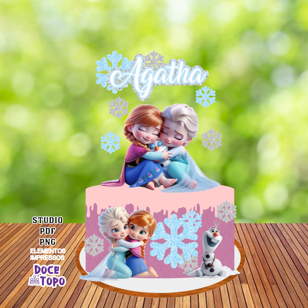 Topo de Bolo Frozen 05 Studio/PDF/PNG - Doce Topo