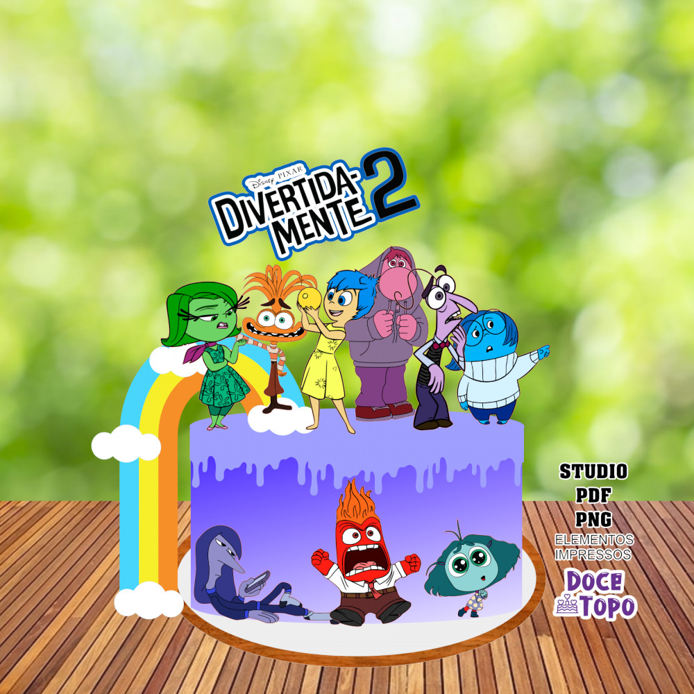 Topo de Bolo Divertidamente 2 01 Studio/PDF/PNG - Doce Topo