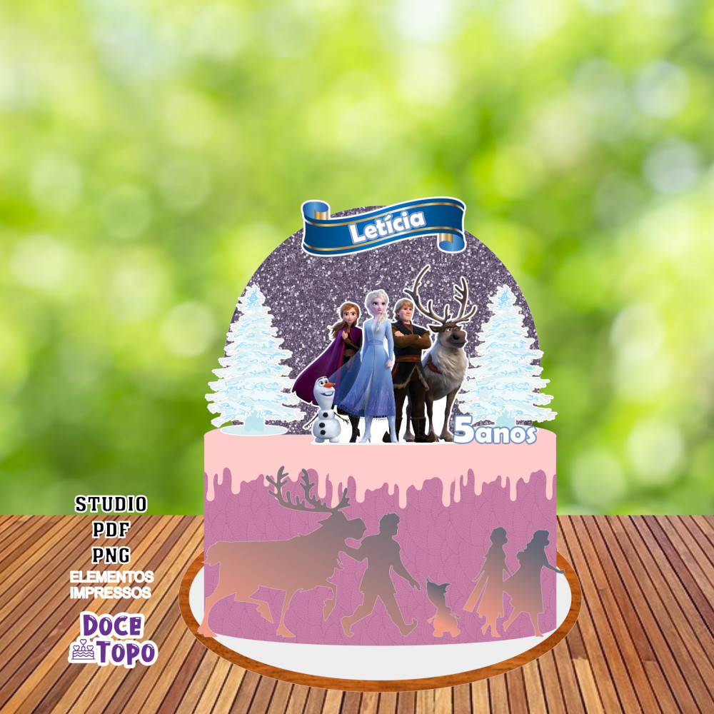 Topo de Bolo Frozen 02 Studio/PDF/PNG - Doce Topo