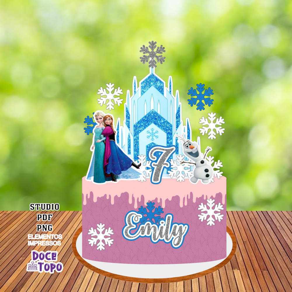 Topo de Bolo Frozen 04 Studio/PDF/PNG - Doce Topo