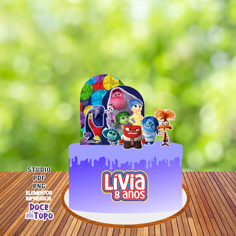 Topo de Bolo Divertidamente 2 04 Studio/PDF/PNG - Doce Topo