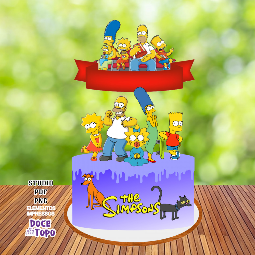Topo de Bolo Os Simpsons 02 Studio/PDF/PNG - Doce Topo