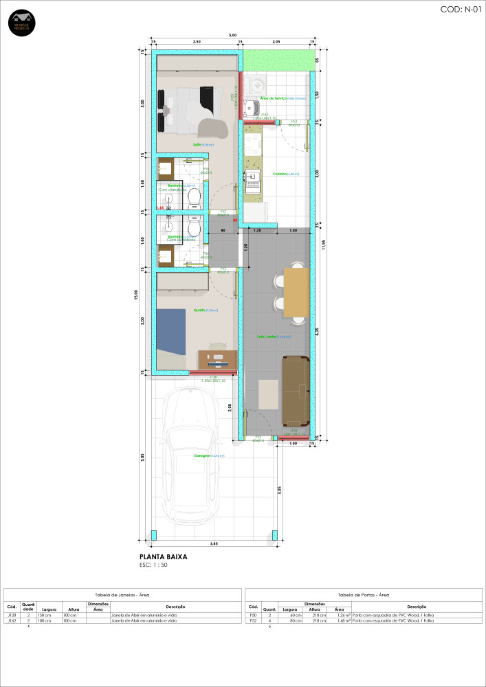 N-01 PLANTA BAIXA 5X15 - Medrasil Projetos