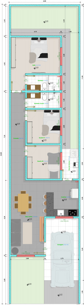 N-02 Planta Baixa 6x25 - Medrasil Projetos