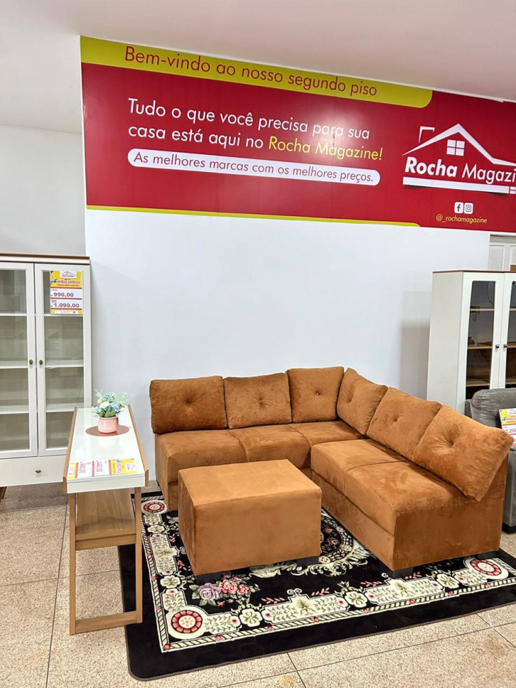 SOFA DE CANTO ANITTA C/PUFF SOLTO ORTOFIRME - ROCHA MAGAZINE