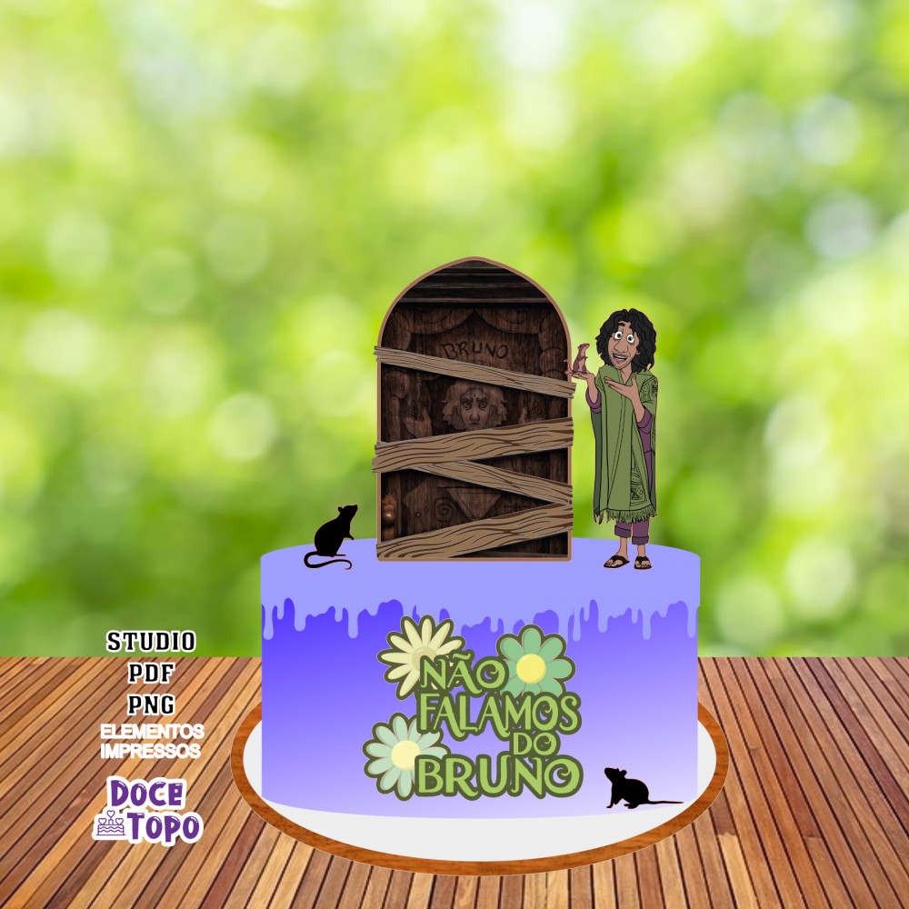 Topo de Bolo Encanto Bruno Studio/PDF/PNG - Doce Topo