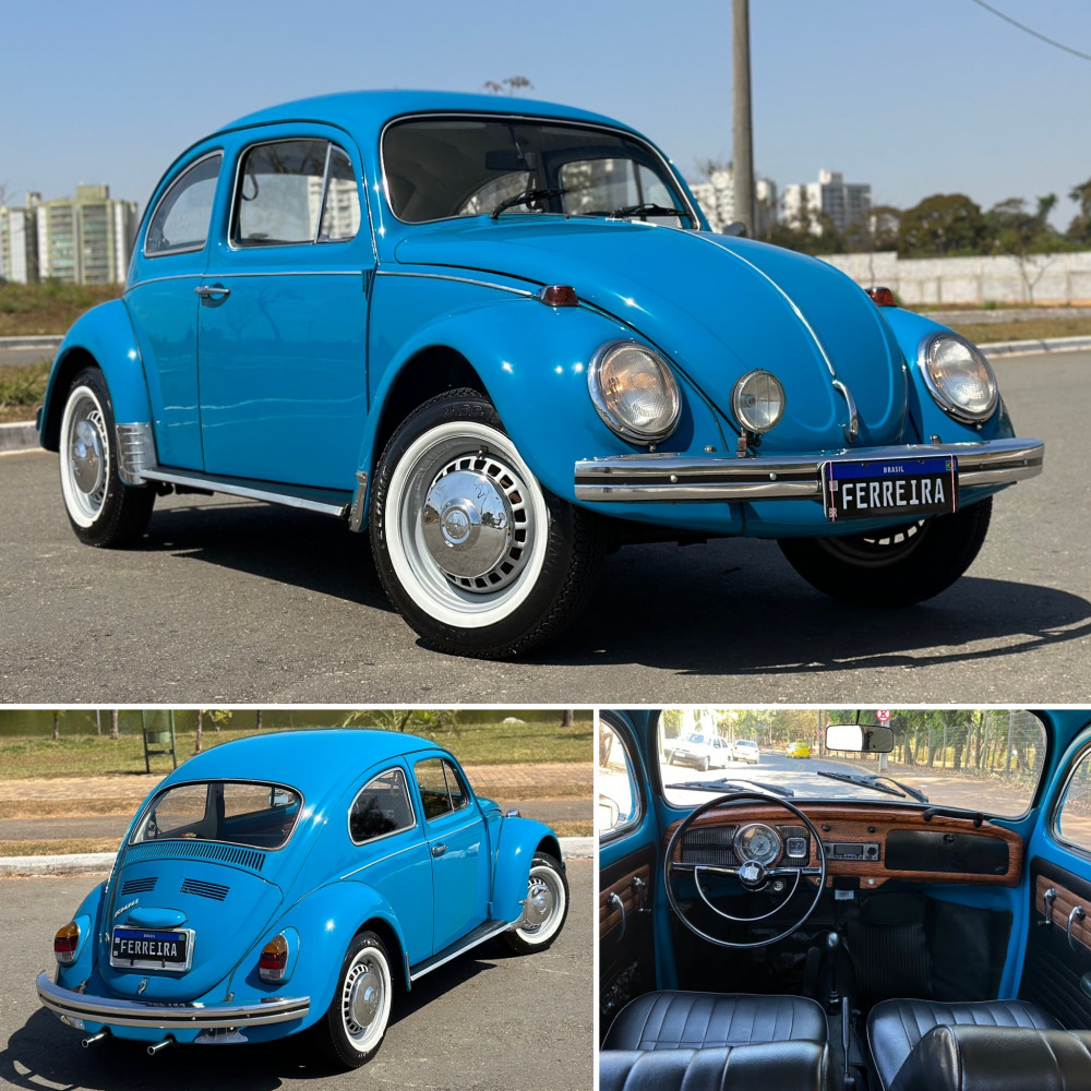 Fusca 1500 1971 Azul Pavão - Placa Preta - AircooledSales