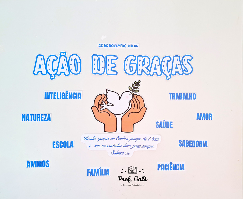 Painel açao de graças + Dinâmica - Ministério infantil