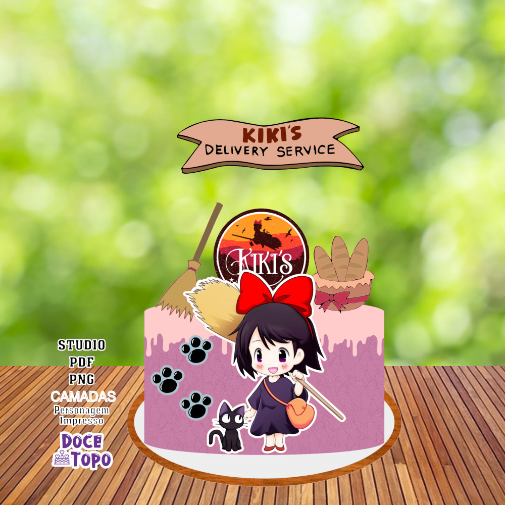 Topo de Bolo Kiki 01 Studio/PDF/PNG - Doce Topo