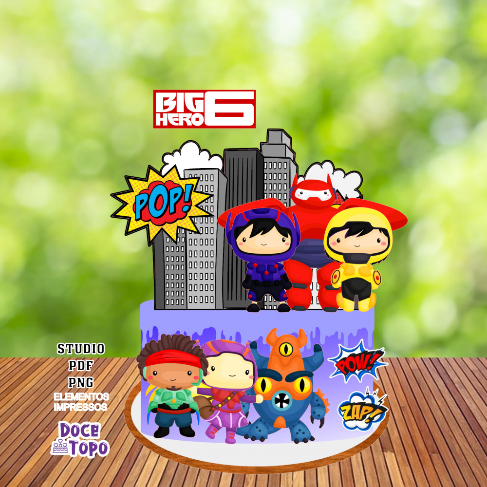 Topo de Bolo Big Hero 01 Studio/PDF/PNG - Doce Topo