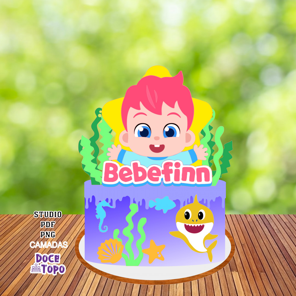 Topo de Bolo Bebefinn 01 Studio/PDF/PNG - Doce Topo