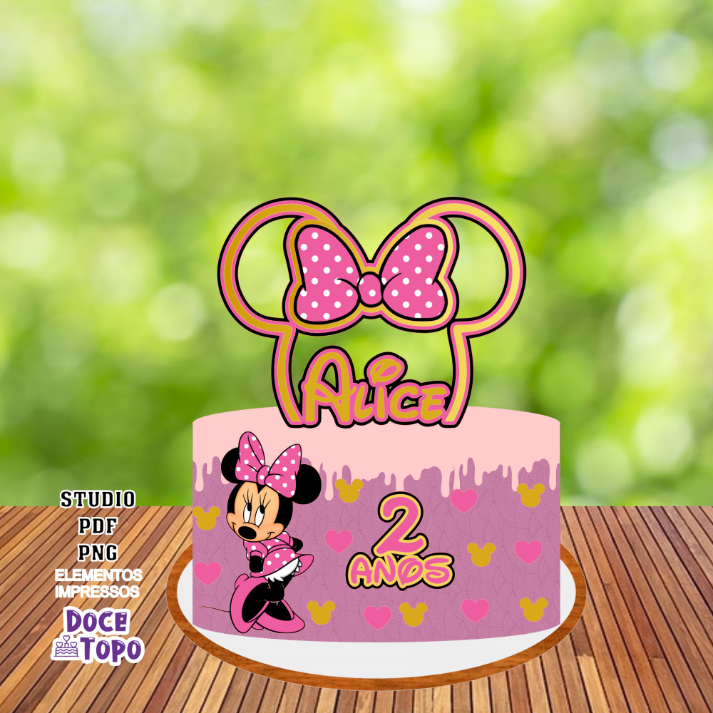 Topo de Bolo Minnie 07 Studio/PDF/PNG - Doce Topo