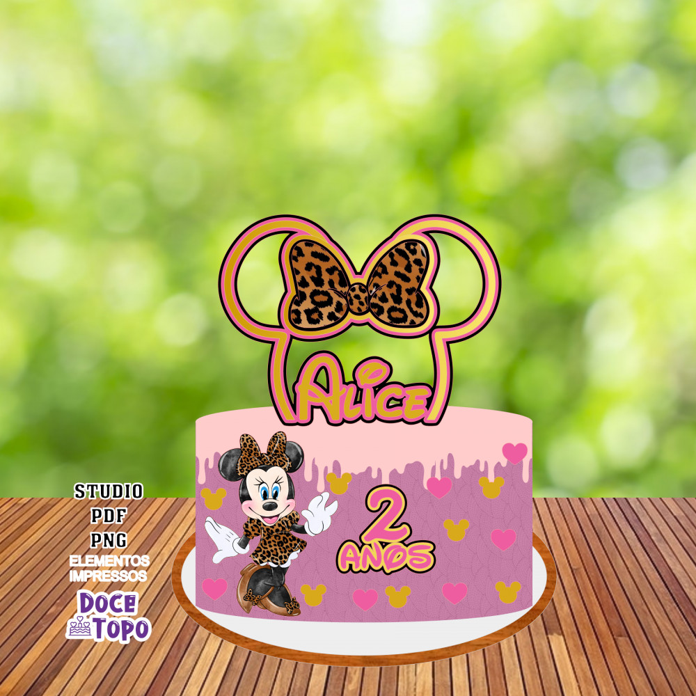Topo de Bolo Minnie 08 Studio/PDF/PNG - Doce Topo