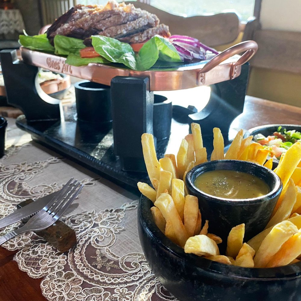 Chapa 33x19 retangular com rechaud 2 queimadores - Atacado Bras Art