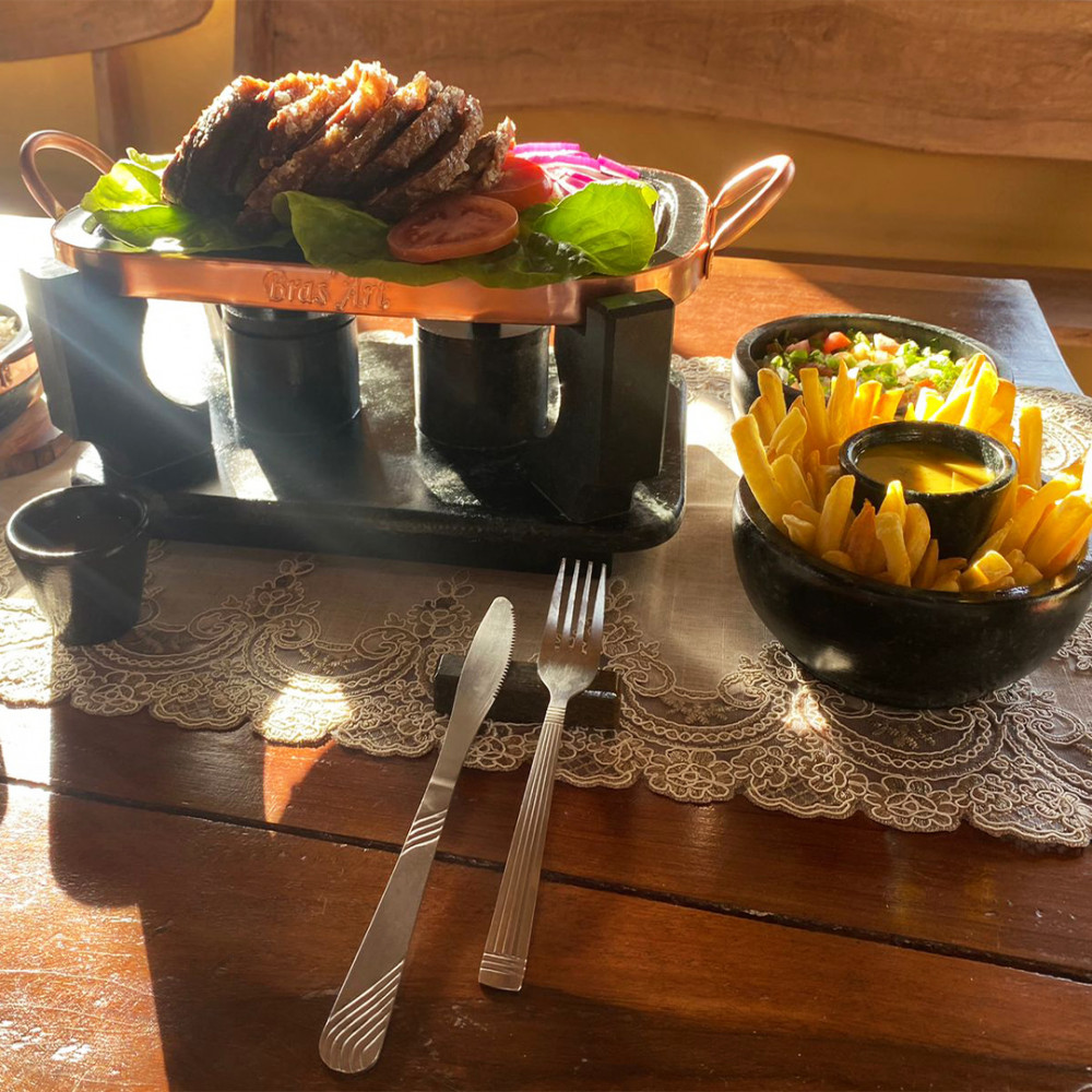 Chapa 33x19 retangular com rechaud 2 queimadores - Atacado Bras Art