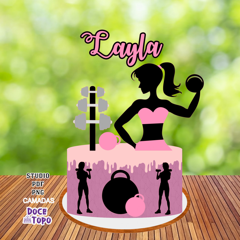 Topo de Bolo Academia 03 Studio/PDF/PNG - Doce Topo