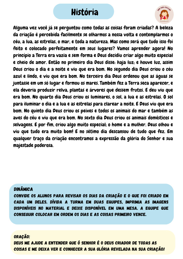 Planejamento EBD KIDS 2025 - Ministério infantil