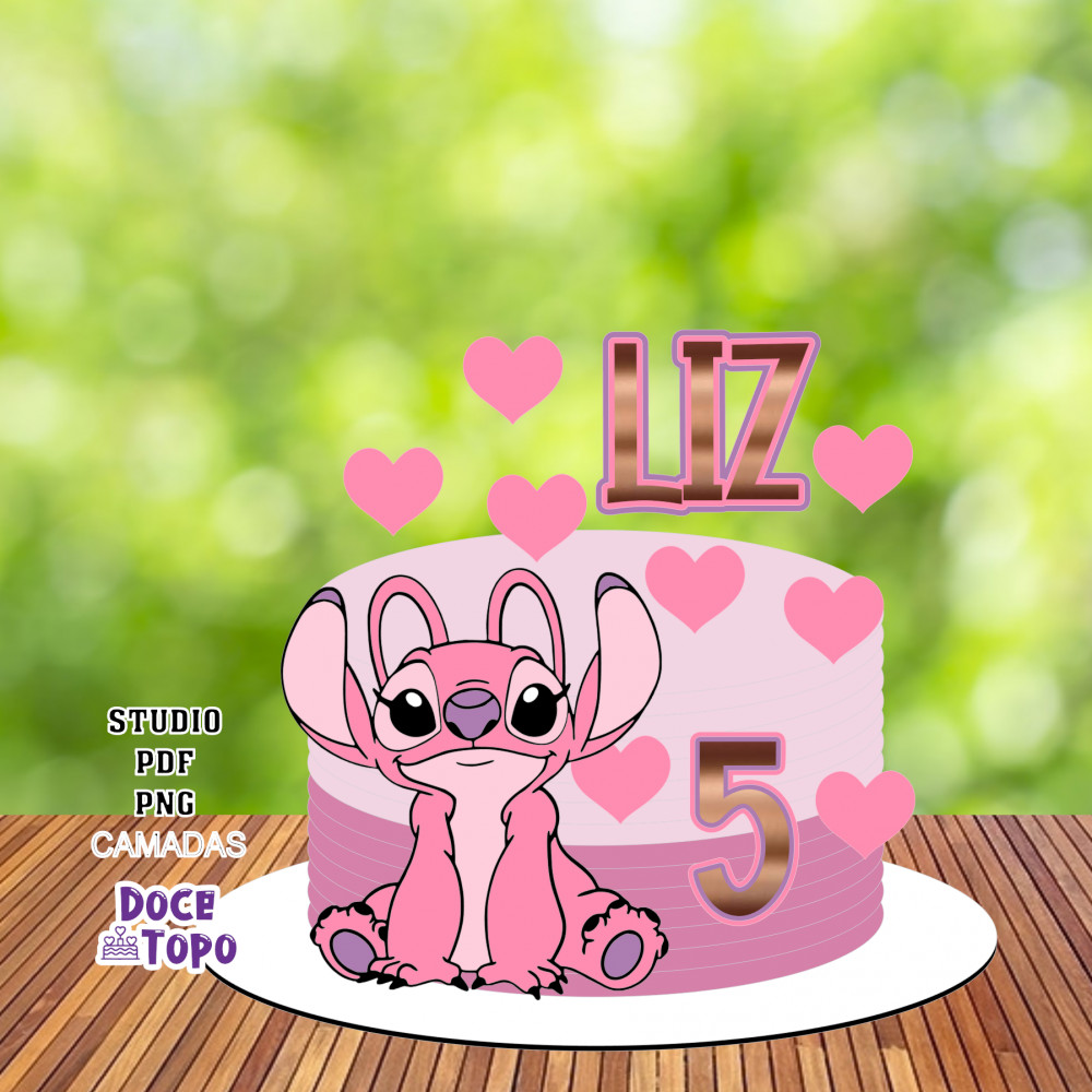 Topo de Bolo Angel 01 Studio/PDF/PNG - Doce Topo