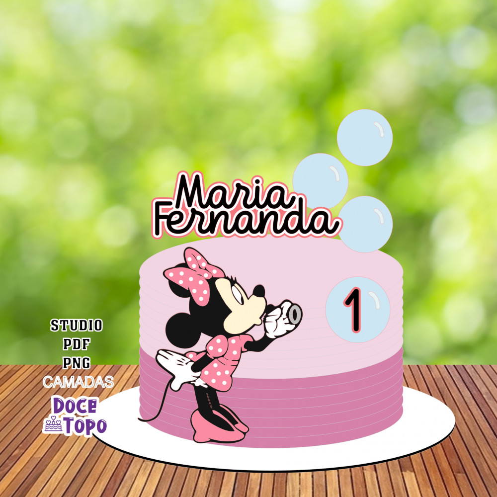 Topo de Bolo Minnie 10 Studio/PDF/PNG - Doce Topo