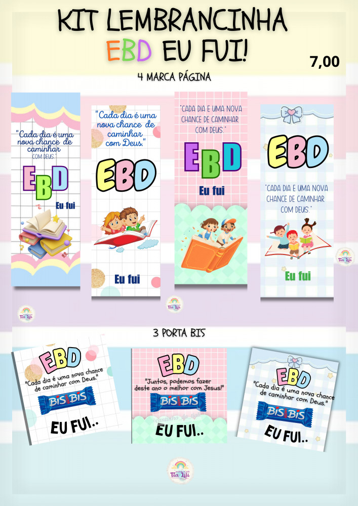 KIT LEMBRANCINHA EBD EU, FUI! - Ministério infantil