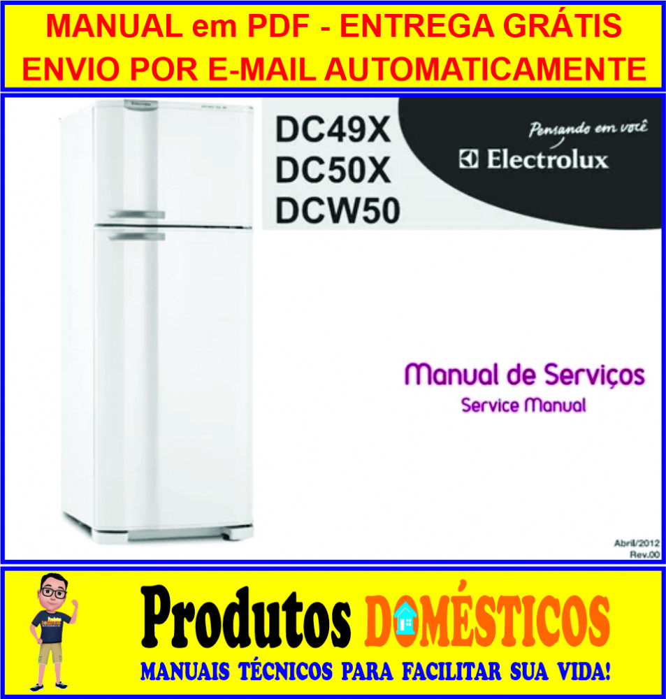 Manual De Serviço Refrigerador Electrolux DC49X, DC50X, DCW50 - 📚 ...
