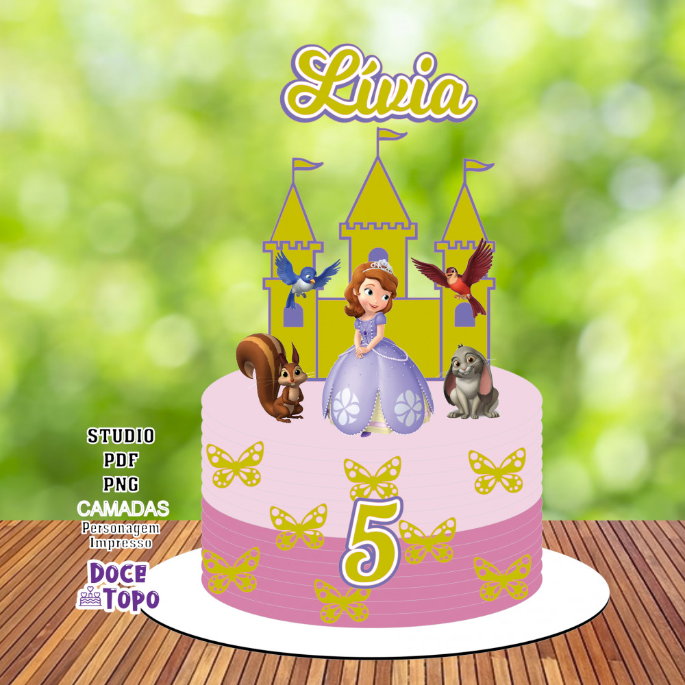 Topo de Bolo Princesa Sofia 02 Studio/PDF/PNG - Doce Topo