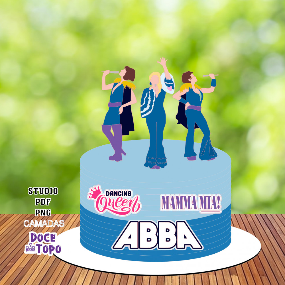 Topo de Bolo Abba 01 Studio/PDF/PNG - Doce Topo
