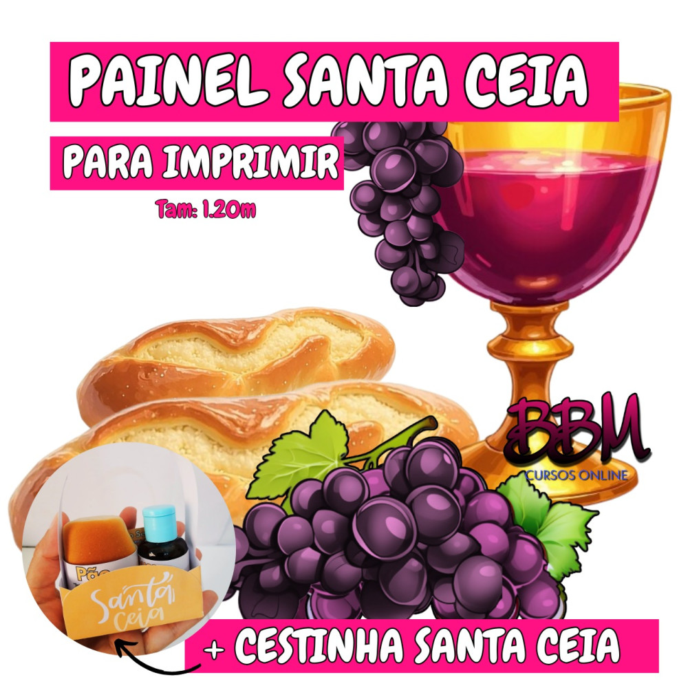 Painel Santa Ceia + Cestinha🍷🥖🍇 - Ministério infantil