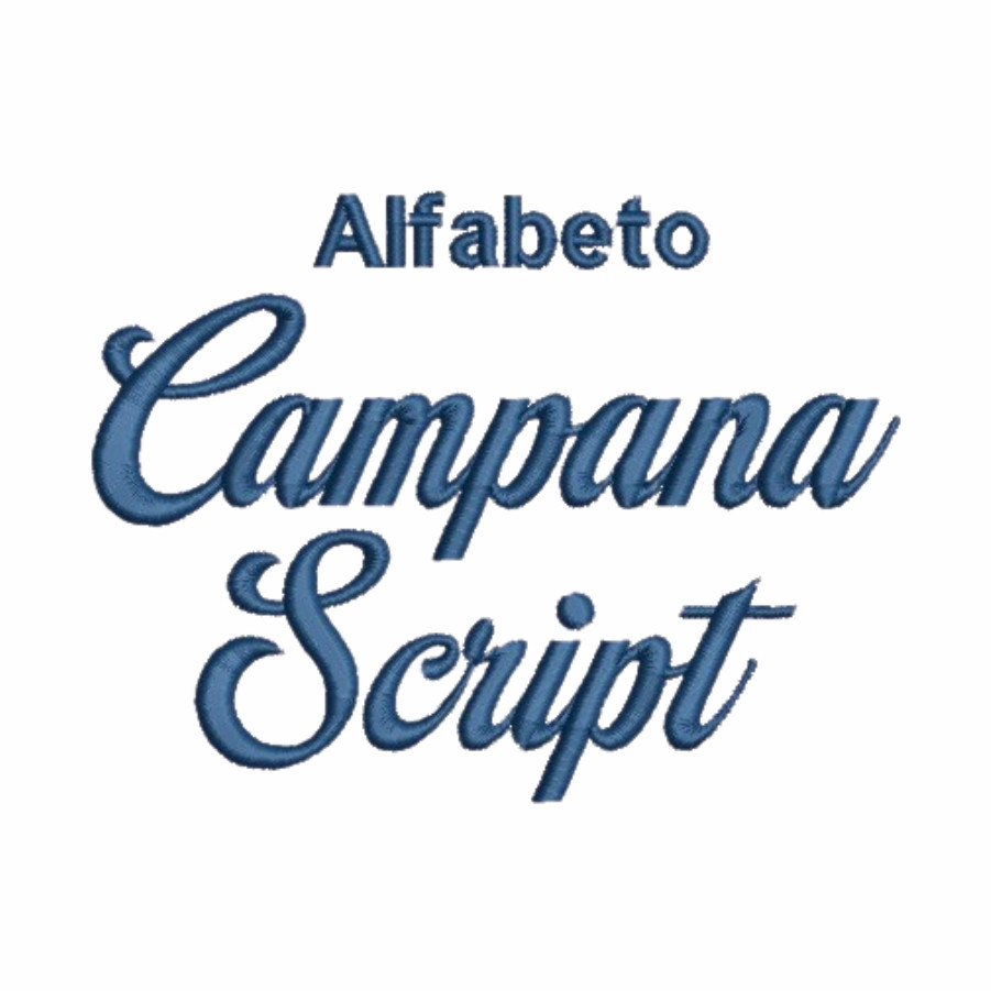 Alfabeto Campana Script - D'Casa Matrizes de Bordado Computadorizadas