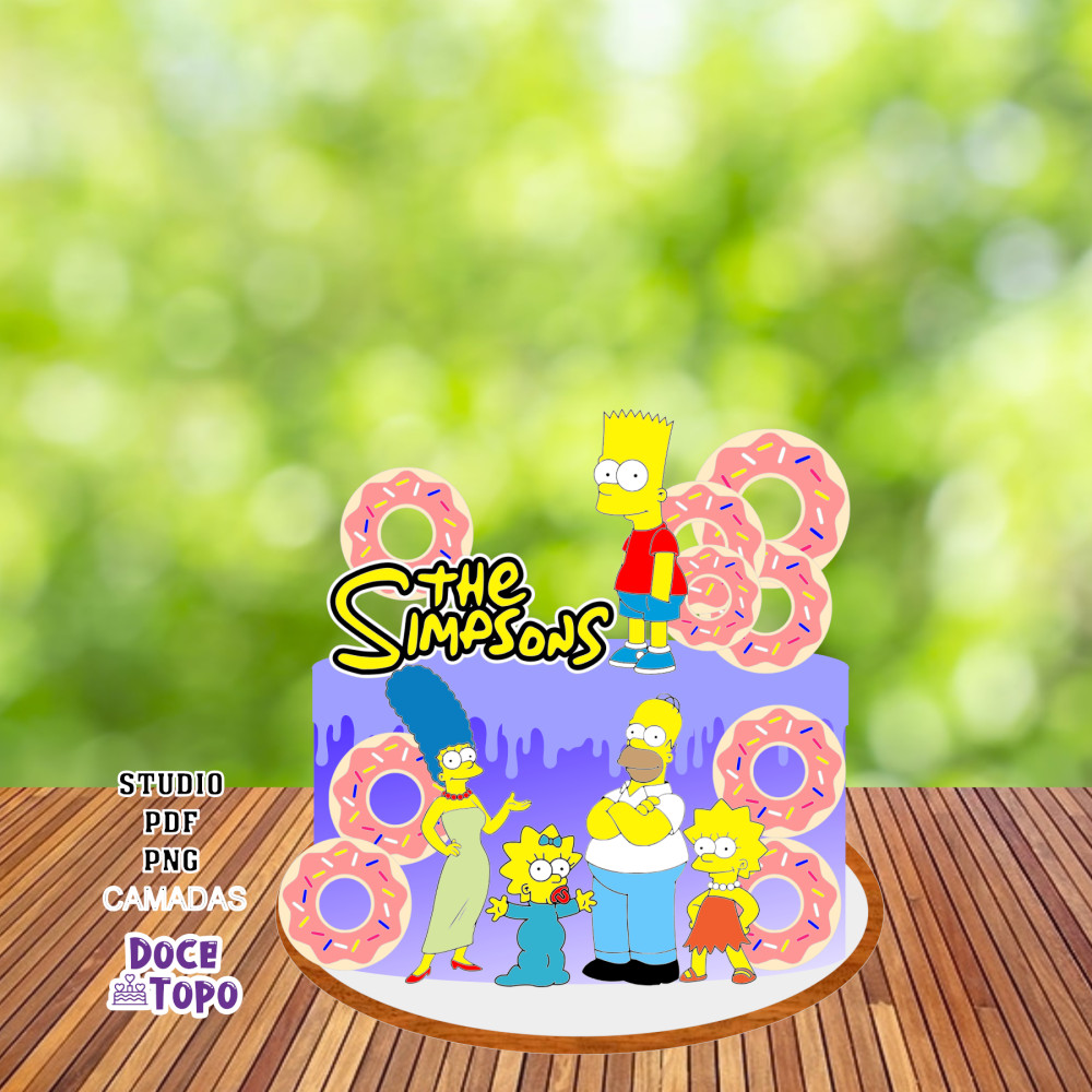 Topo de Bolo Os Simpsons 01 Studio/PDF/PNG - Doce Topo