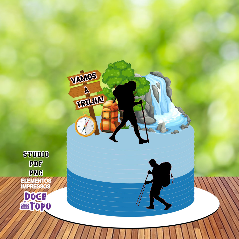 Topo de Bolo Trilha 01 Studio/PDF/PNG - Doce Topo