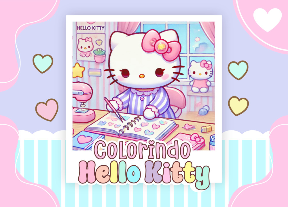 PDF (Livro de colorir Hello Kitty) - Amor em Forma de Papéis