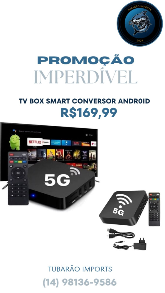 Smart Pro Tv Box 4k 5G Playstore Google - TUBARÃO IMPORTS