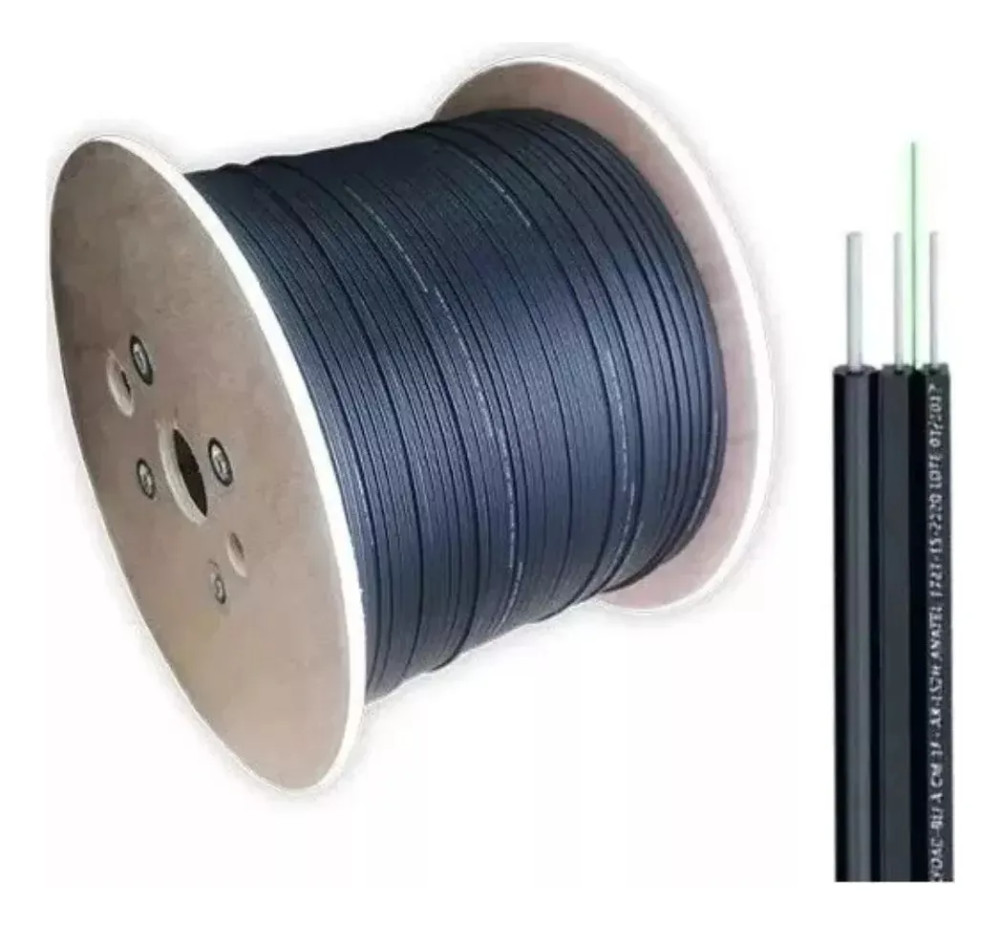 Cabo De Fibra Óptica Drop Flat Ftth 1fo 1000mts Anatel - PortoSat ...