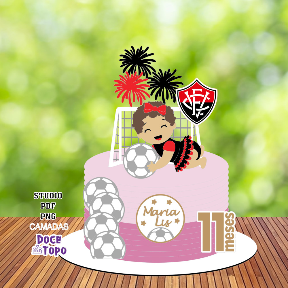 Topo de Bolo Vitória 01 Studio/PDF/PNG - Doce Topo