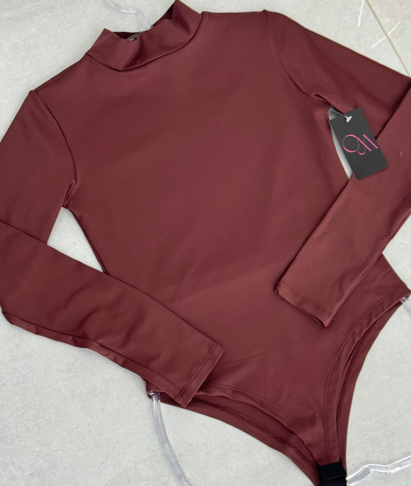 Body Poliamida ÚNICO, MARROM - Closet da Moda