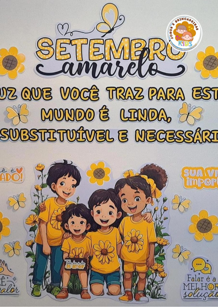PAINEL PAREDE SETEMBRO AMARELO - Ministério infantil
