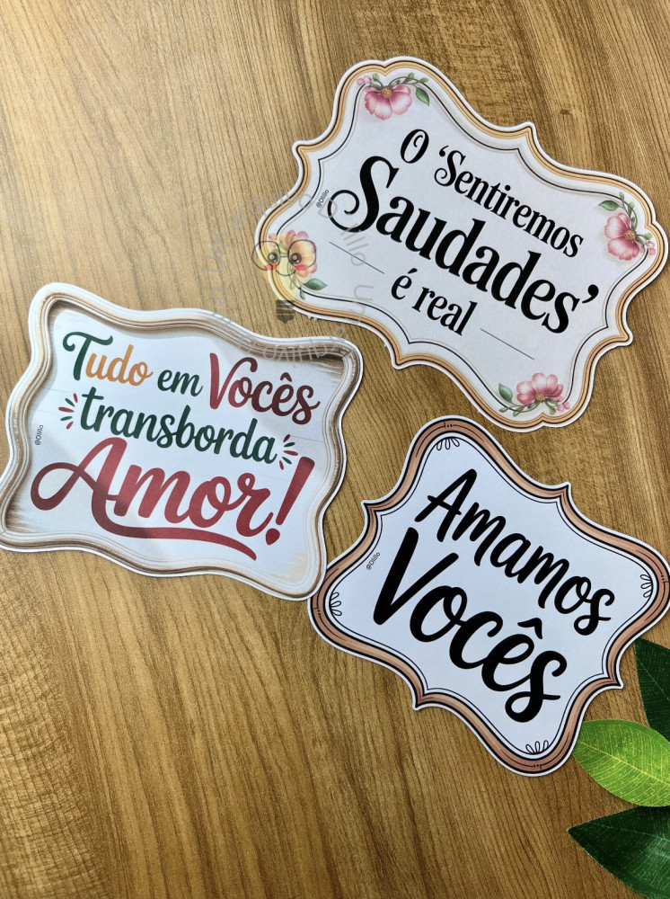 Plaquinhas para fotos de despedida - Dlillo_Paper