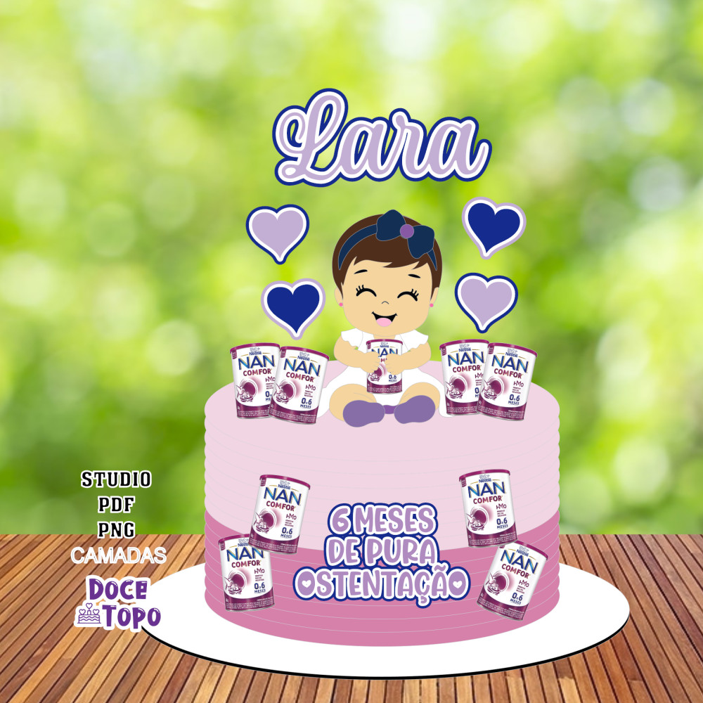Topo de Bolo Bebê Lata de Nan 01 Studio/PDF/PNG - Doce Topo
