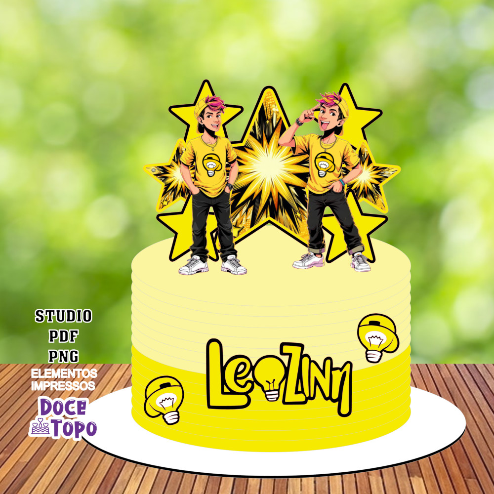Topo de Bolo Leozinho dos Rosas 01 Studio/PDF/PNG - Doce Topo