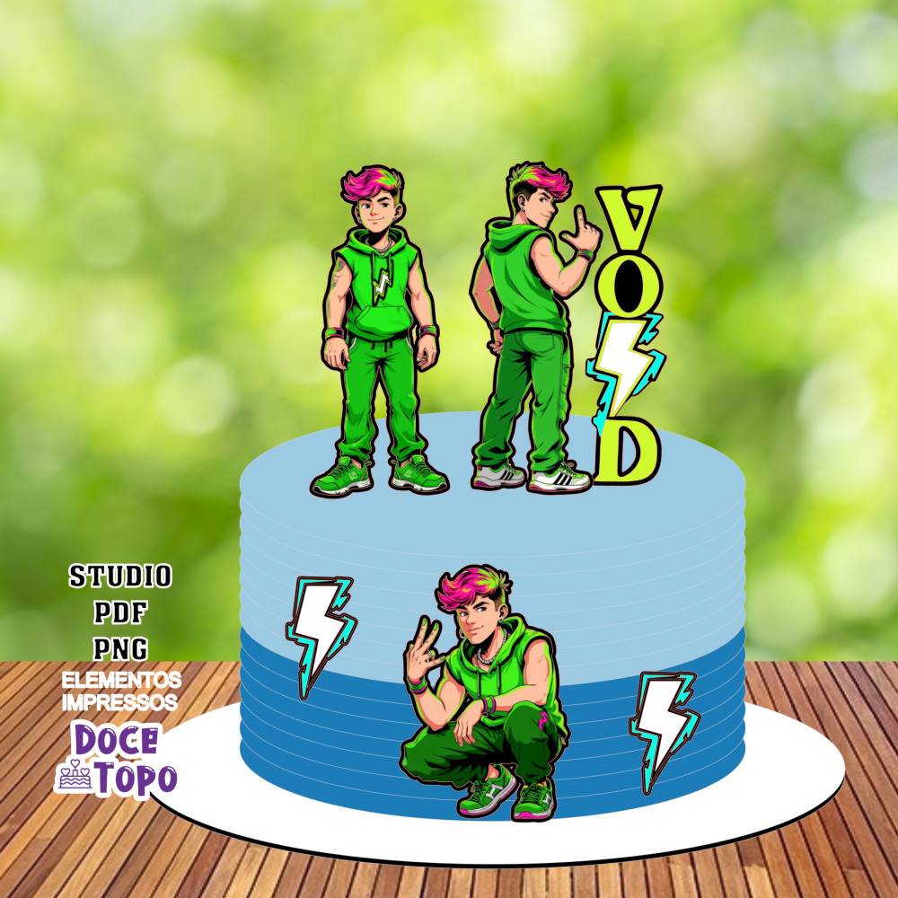 Topo de Bolo Void dos Rosas 01 Studio/PDF/PNG - Doce Topo